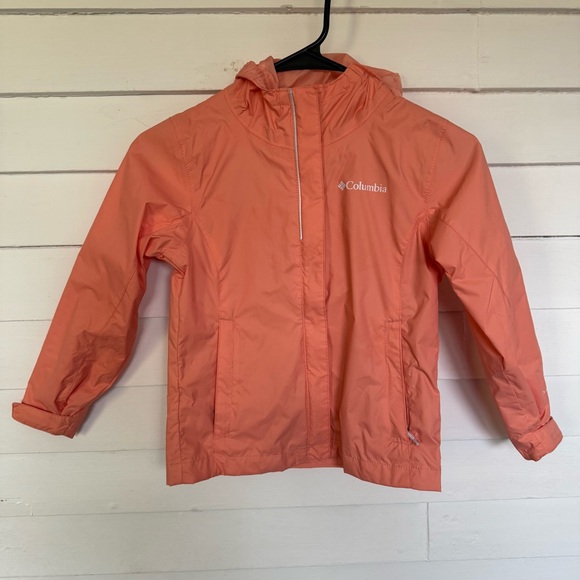 Columbia | Jackets & Coats | Columbia Peach Hooded Rain Jacket ...